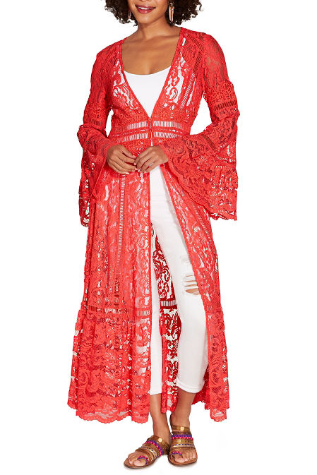 Boho Lace Flare-sleeve Duster | Boston Proper